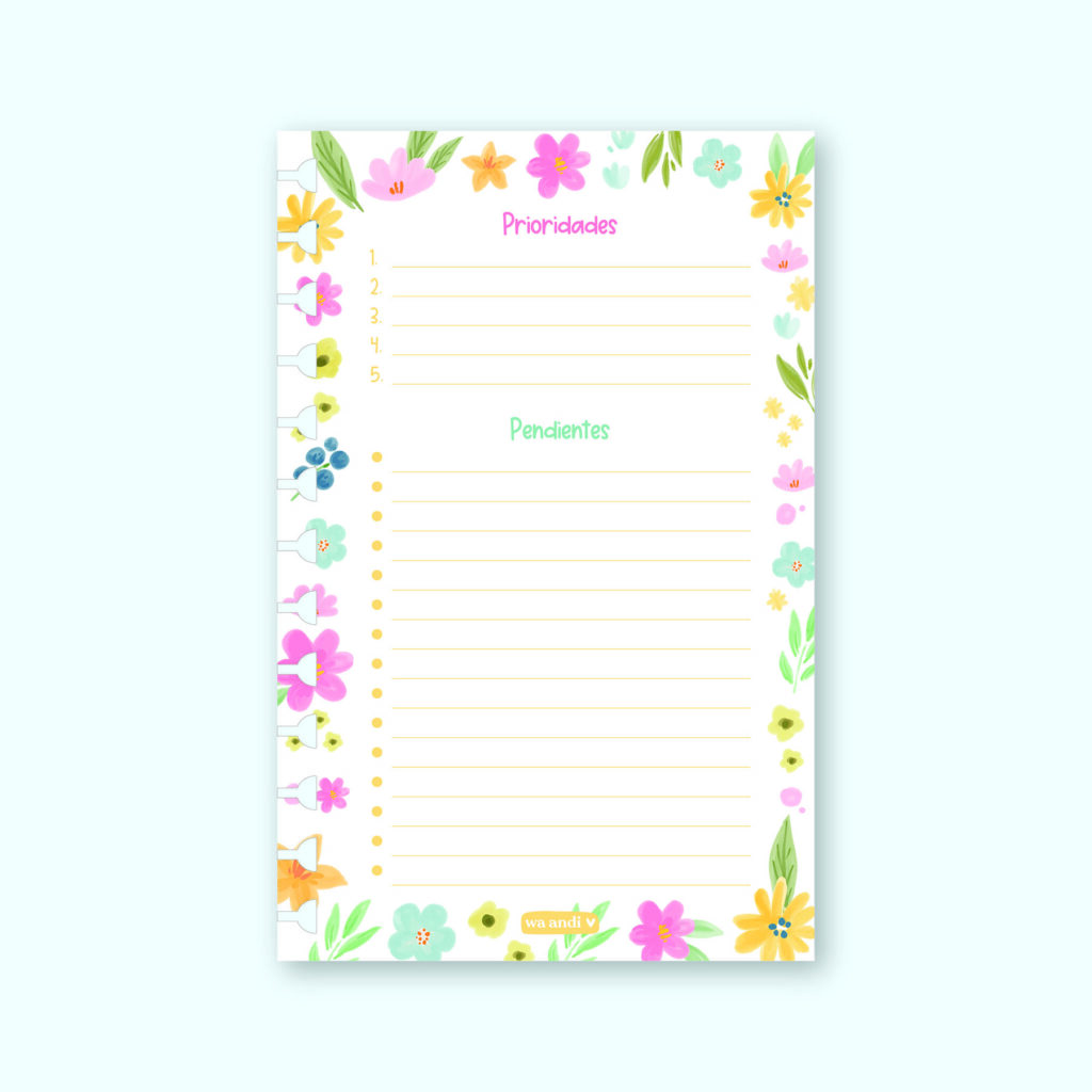 Hojas «To do list» – Waandi Taller